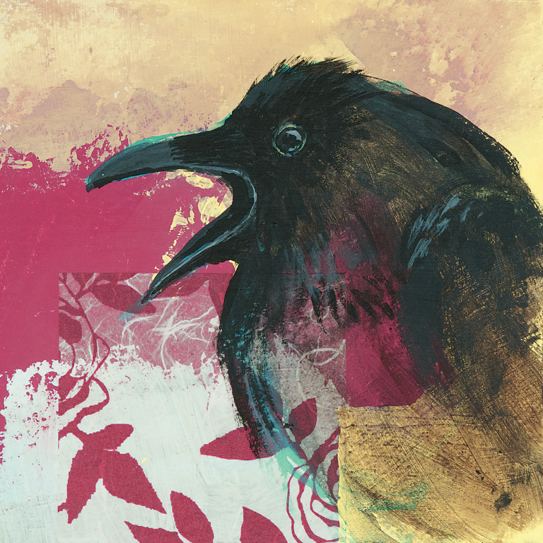 Talking raven giclée print - Clare Rosen Studio